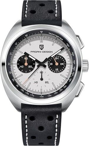 39MM PAGANI DESIGN Quartz Panda Dial Watch Luxury Diver 100M Waterproof ...