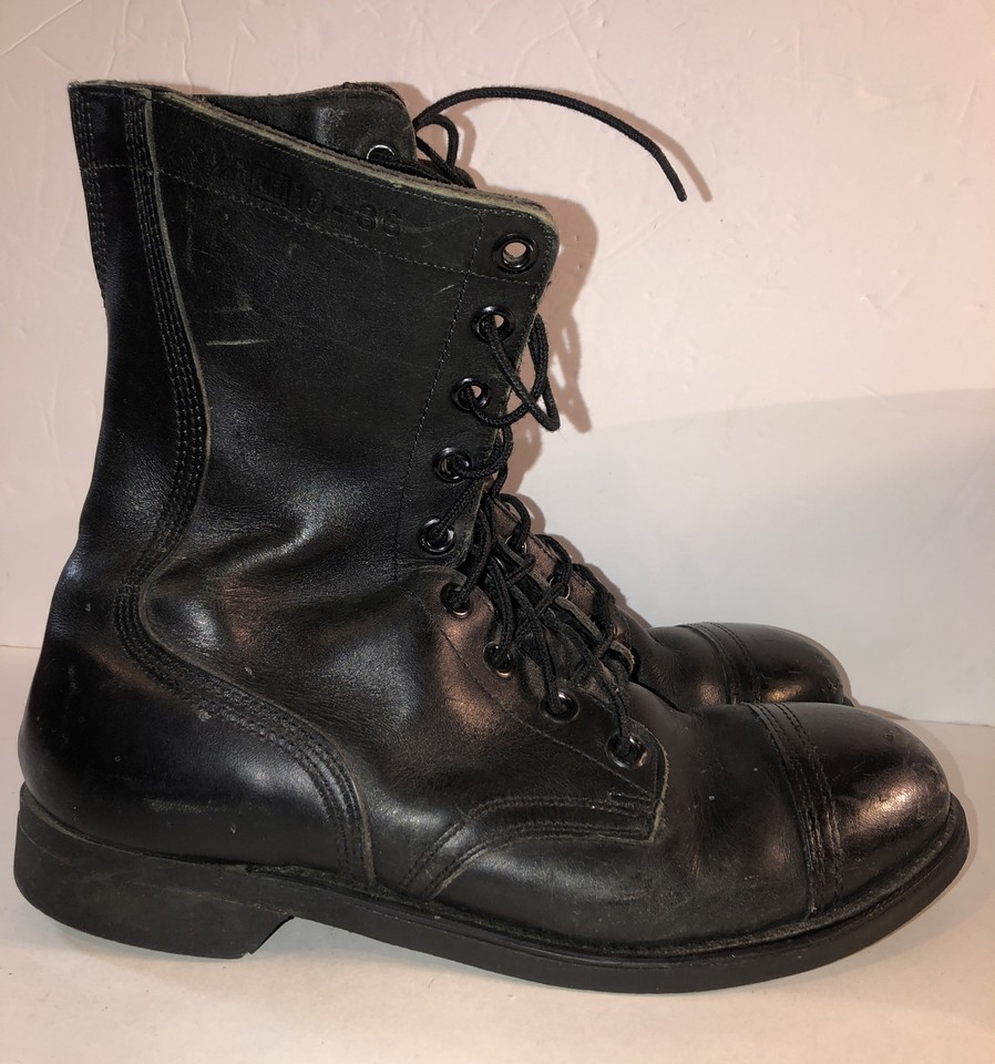 VTG BILTRITE Ansi Black Leather Military Combat Jump Steel Toe Boots ...