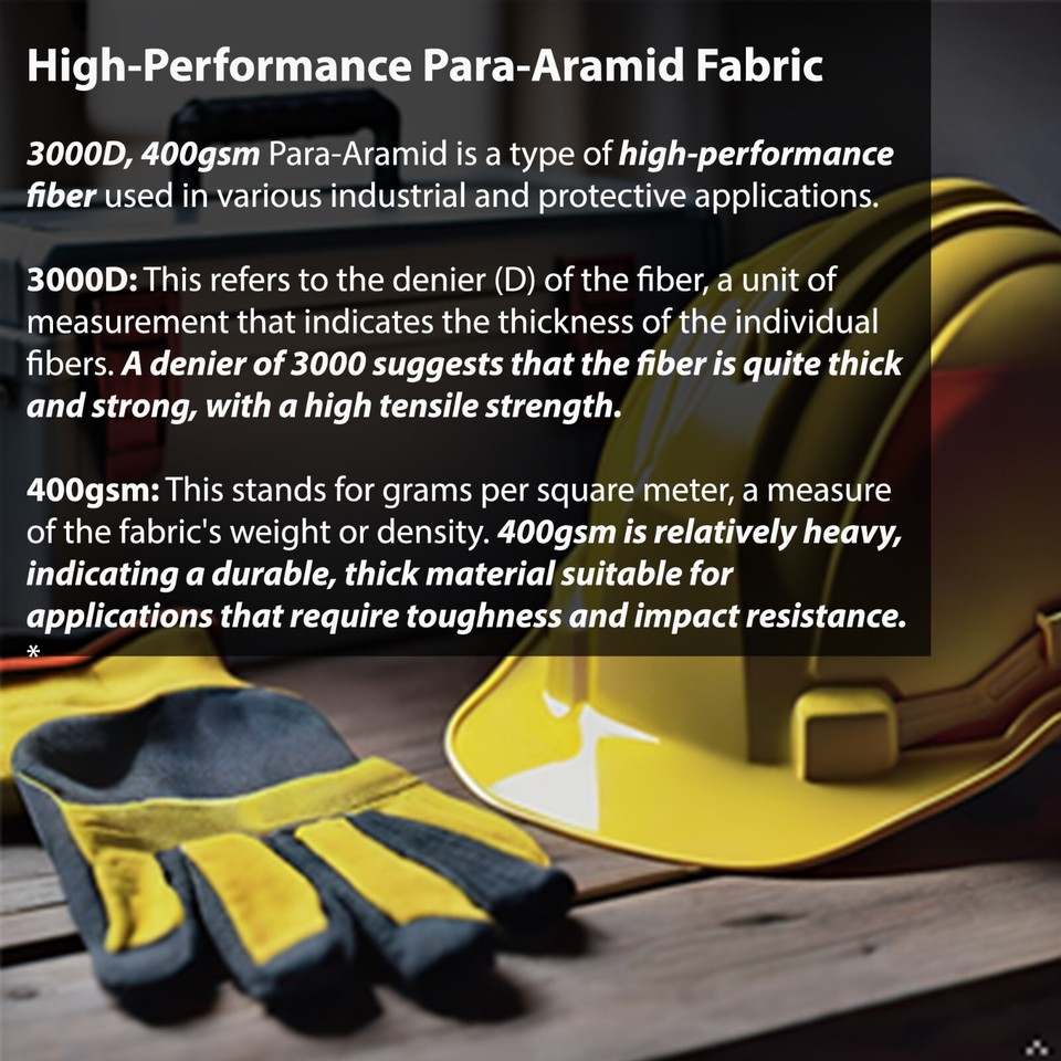 High Strength Aramid Woven Fabric 400GSM para Aramid 3000D Cut ...
