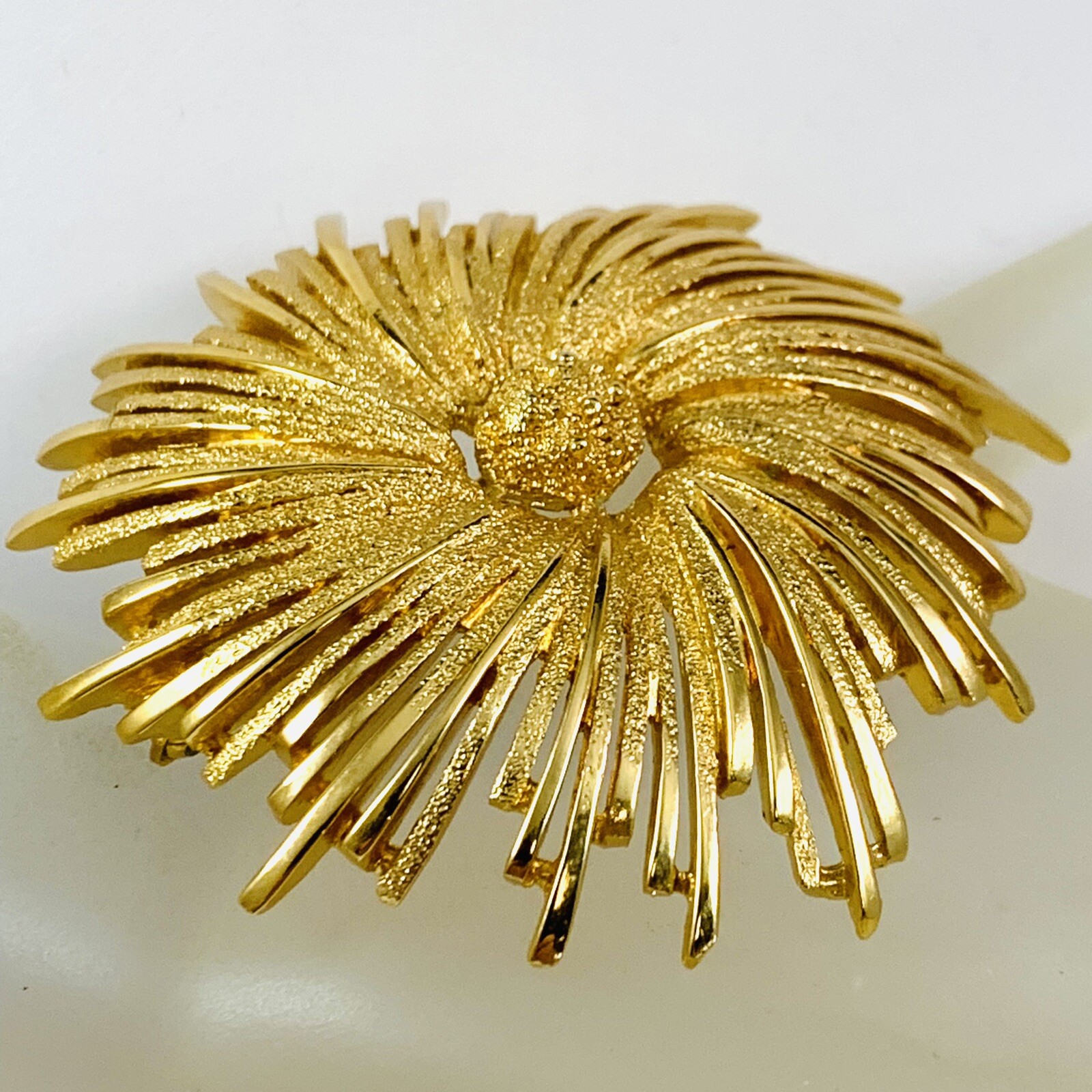 Vintage MONET Signed Starburst Pin Wheel Polished & B… - Gem