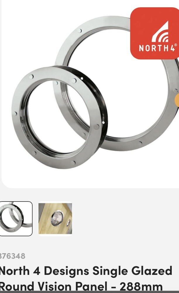 North 4 Designs Single Glazed Vision Panel 288mm Non FR Stainless Steel ...