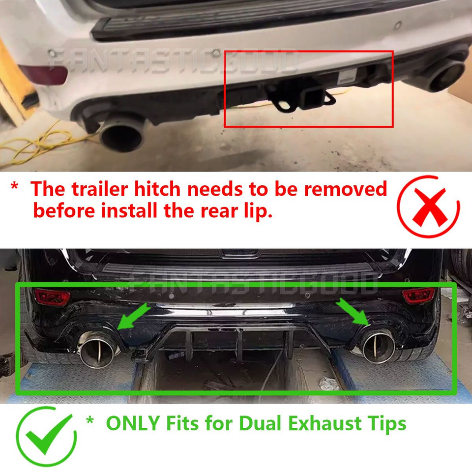 For Jeep Grand Cherokee SRT / Trackhawk 2014-21 Gloss Black Rear Bumper ...