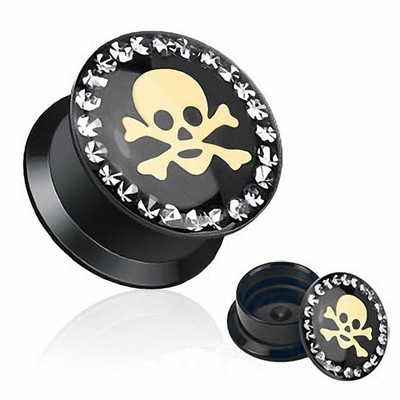 Piercing plug acrylique crâne de pirate | eBay