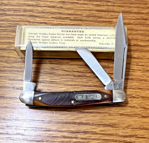 VINTAGE 63-73 SCHRADE WALDEN NY USA 108OT OLD TIMER POCKET KNIFE & VIEW ...