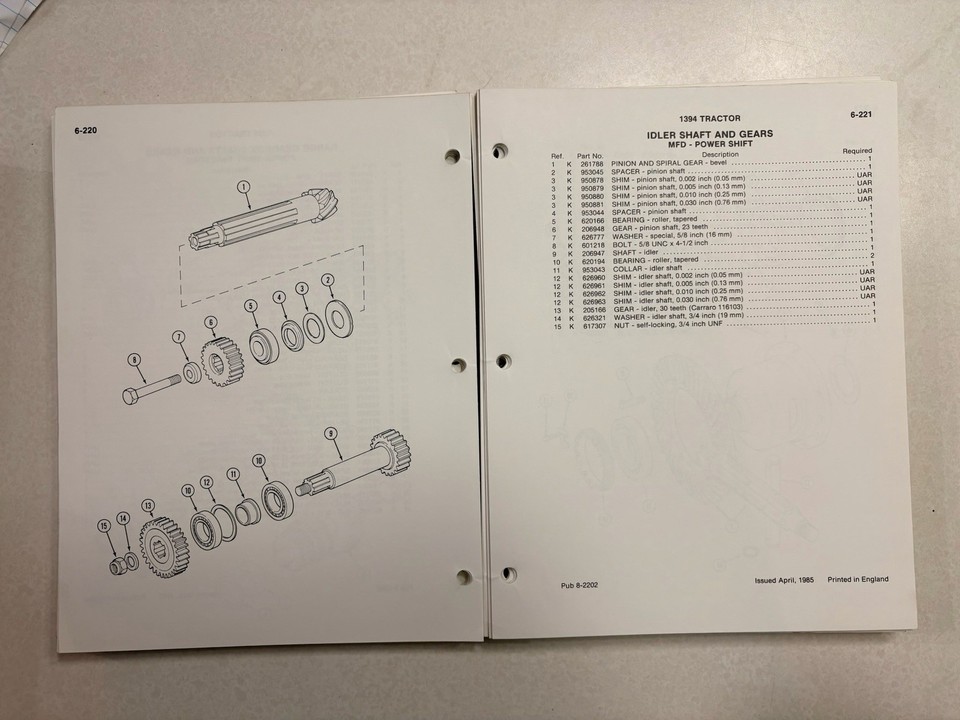 Case IH 1394 Tractor Parts Manual Catalog Publication 8-2202 | eBay