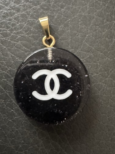 Chanel Zipper Pull/Charm Resin Black W/Glitter 20mm | eBay