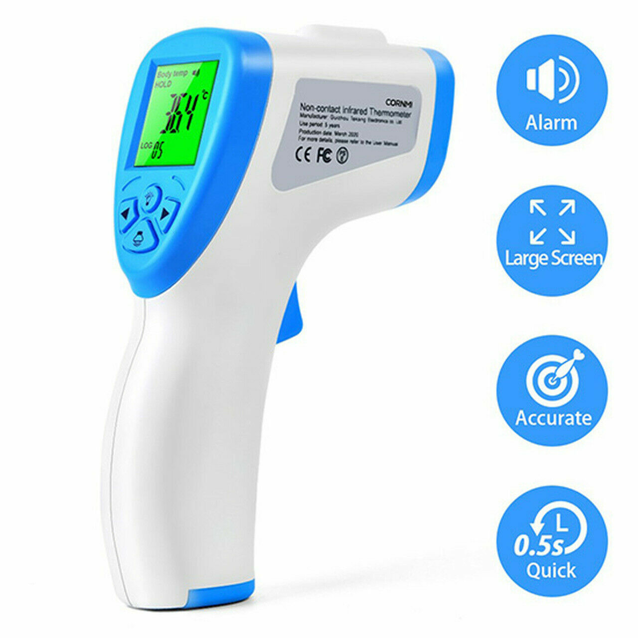 Non-Contact Digital Infrared Thermometer For Workplace & Home Use- Free ...