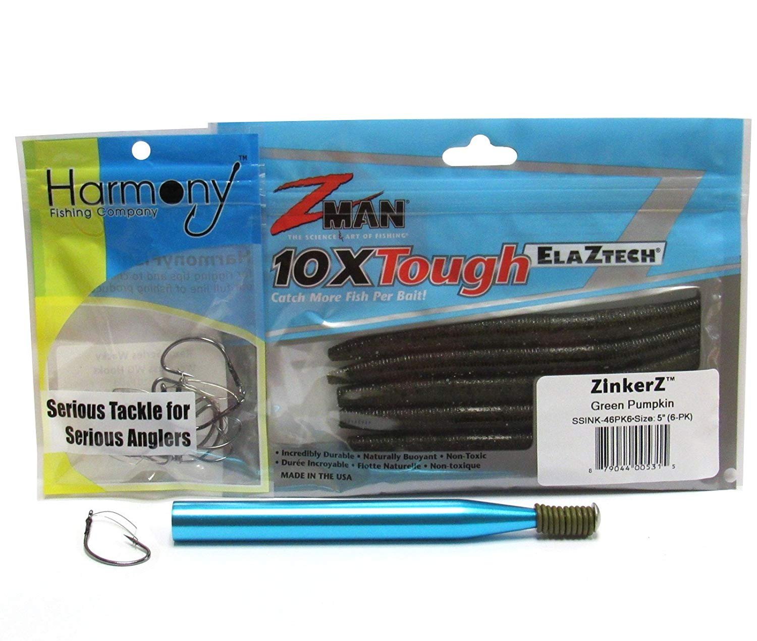 Harmony Fishing Wacky Rig Senko Kit (ZinkerZ, Weedless Hooks, Wacky ...