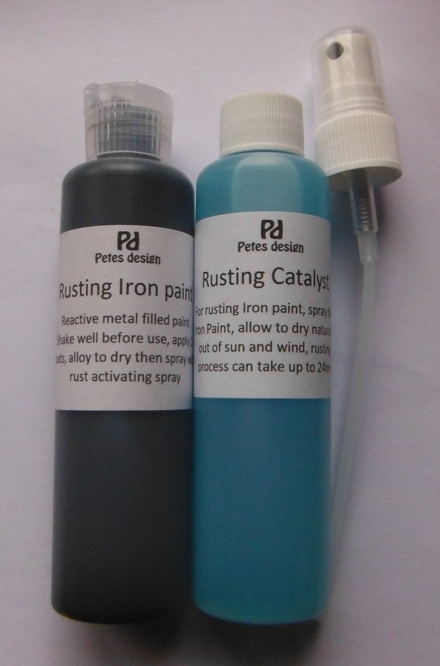 Rusting Iron Paint, Reactive rust effect Paint for arts, crafts and ...