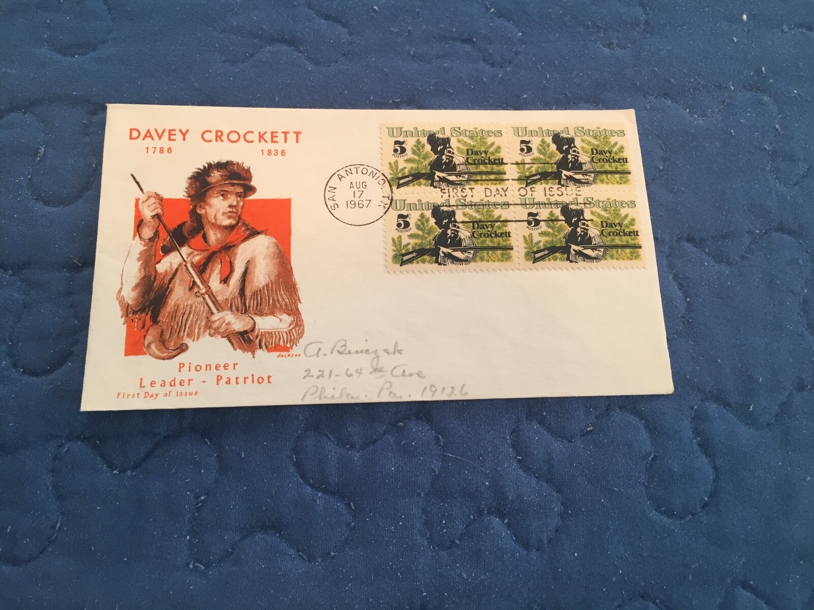 FDC 1330 Davy Crockett block pencil add. FLUEGEL | eBay