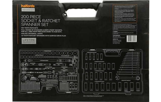 Halfords Advanced 200 Pc Socket Set | Lifetime Warranty | Brand New | eBay