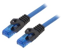 CPP002 Patch cord U/UTP 6a filo Cu blu 2m 24AWG ignifugo LOGILINK | Acquisti Online su eBay