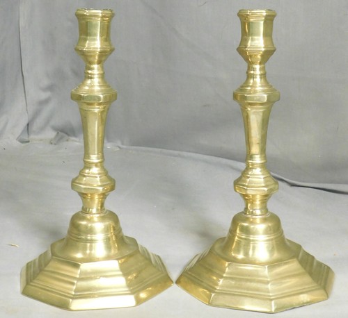 Pair Early Georgian 18th Century Brass Candle Stick Holder 1740 ...