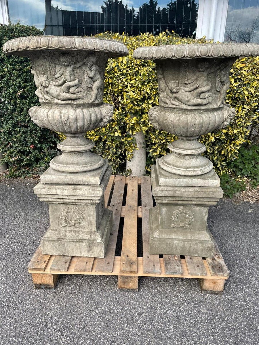 Planter Urns With Pedestal Bases Egg And Dart Urn On Tall Pedestal