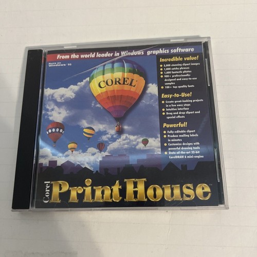 Corel Print House for Windows CD Runs on Windows 95 and IBM PC 486 DX ...