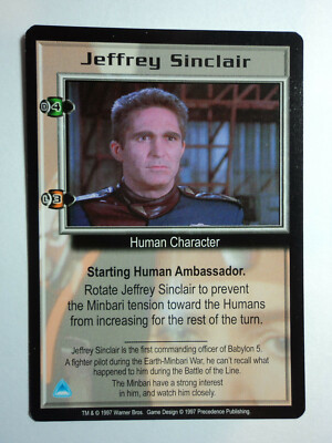 1997 BABYLON 5 CCG - PREMIER ( 1ST ) EDITION - FIXED CARD - JEFFREY ...