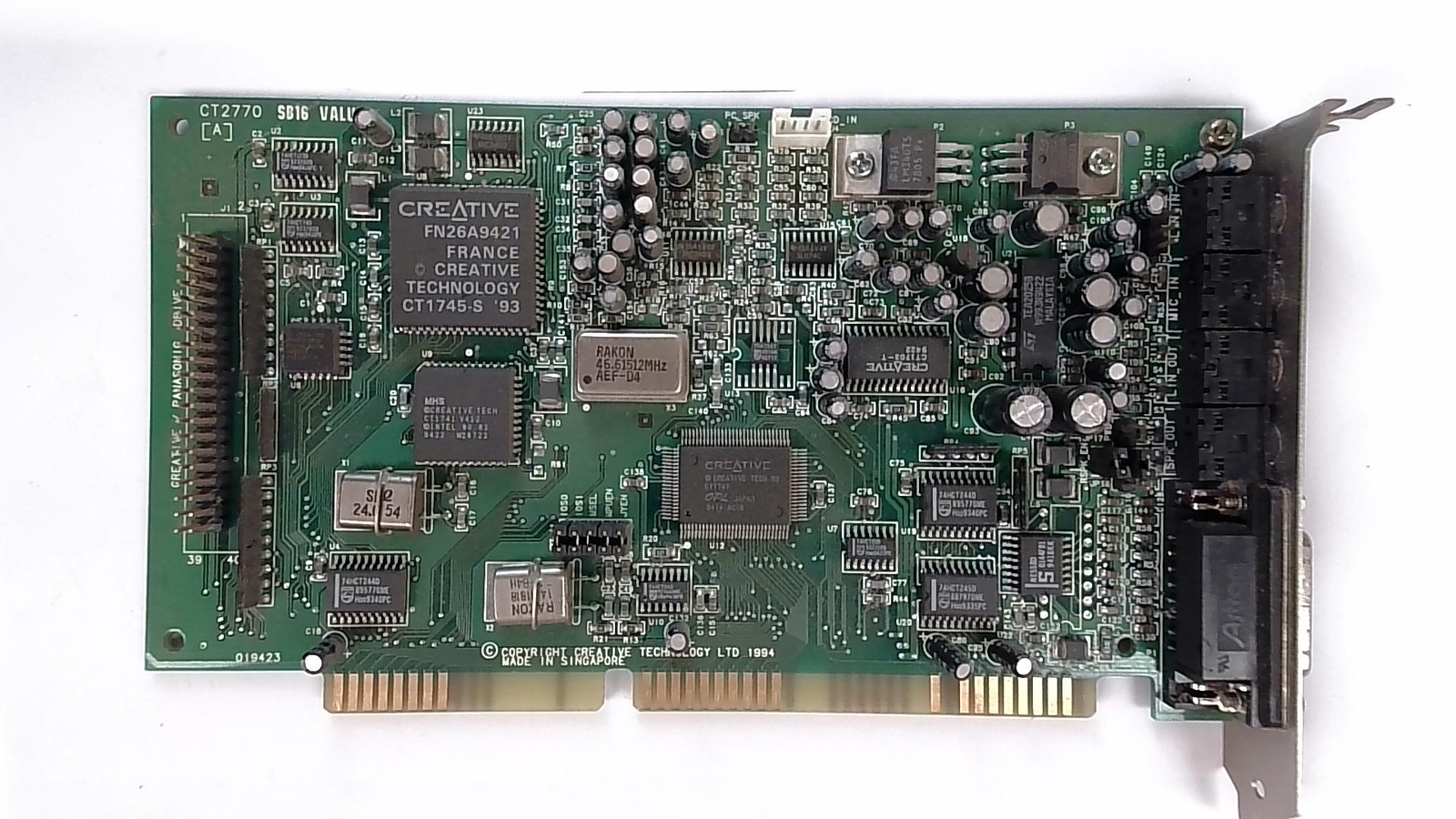 Creative Labs Soundblaster Sb16 Value CT2770 ISA Sound Card for sale ...