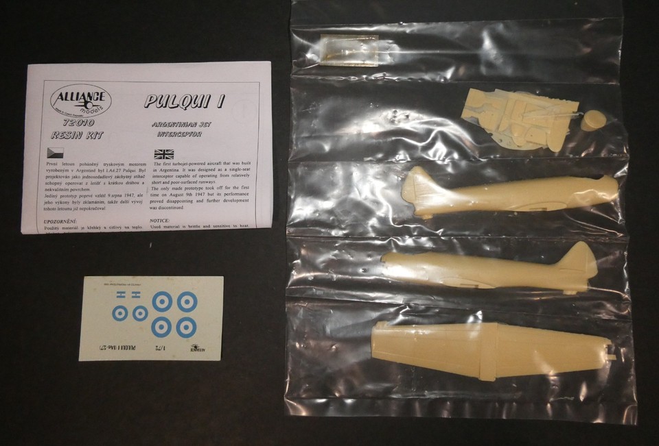 1:72 ALLIANCE MODELS 72010 : IAE-27 PULQUI I | eBay