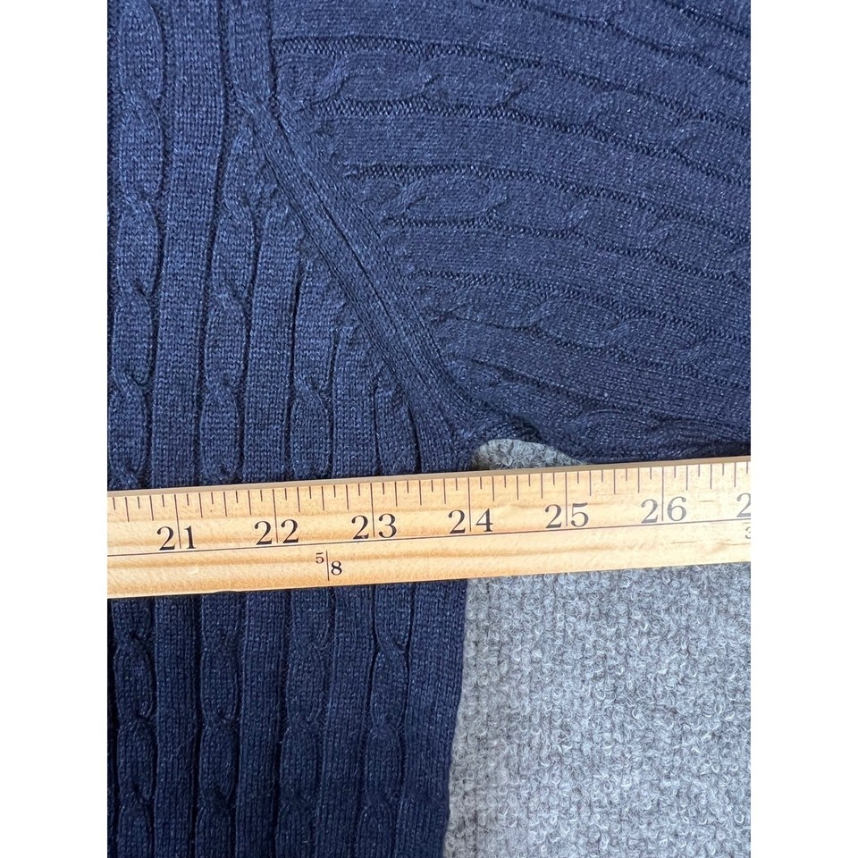 Joseph & Lyman Sweater Mens XXL Navy Blue Silk Cashmere Cable Knit Old ...
