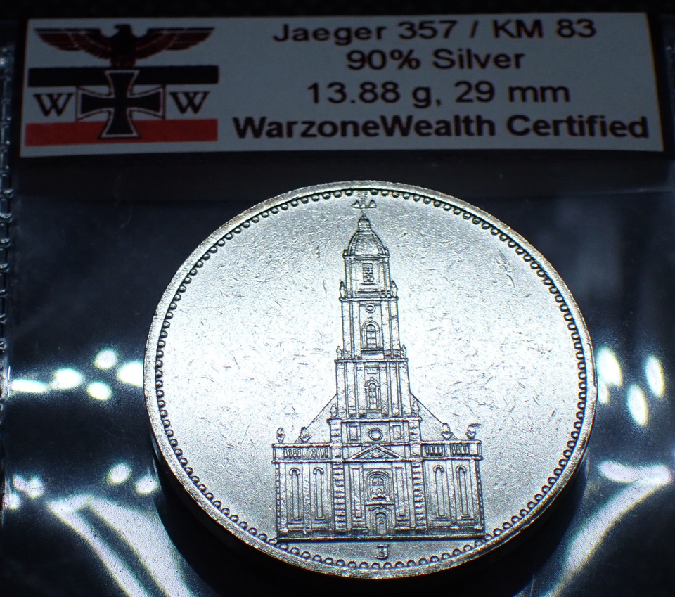 Nazi Germany Silver *1935-J* Potsdam Church Coin 5 Reichsmark Third ...