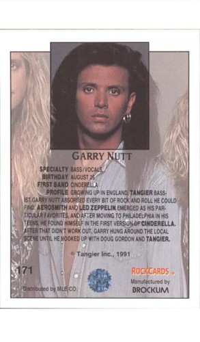 Tangier Bass 1991 Rock Cards #171 Garry Nutt | eBay