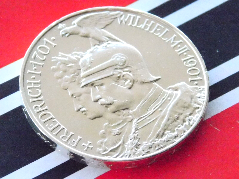 GERMAN Coin 5 MARK 1901 A PRUSSIA Bicentennial WILHELM II. EMPIRE 90% ...
