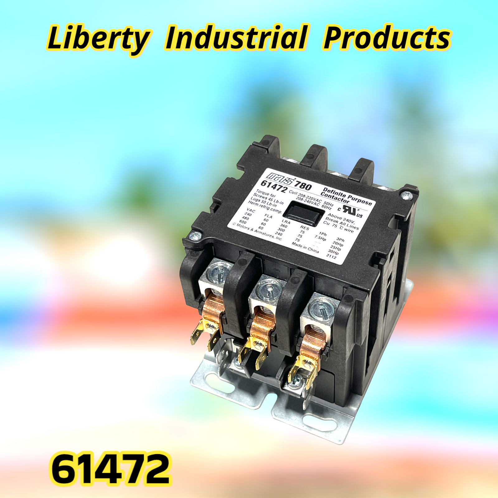 Mars 61472 Definite Purpose Contactor, 3P 60A 208-240V BOX LUG TERM | eBay