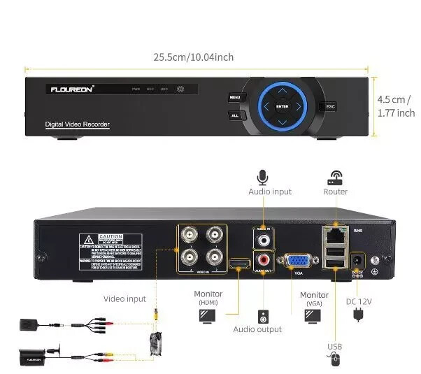 Smart CCTV DVR 4 Channel HD 1080P Digital Video Recorder; No HDD ...