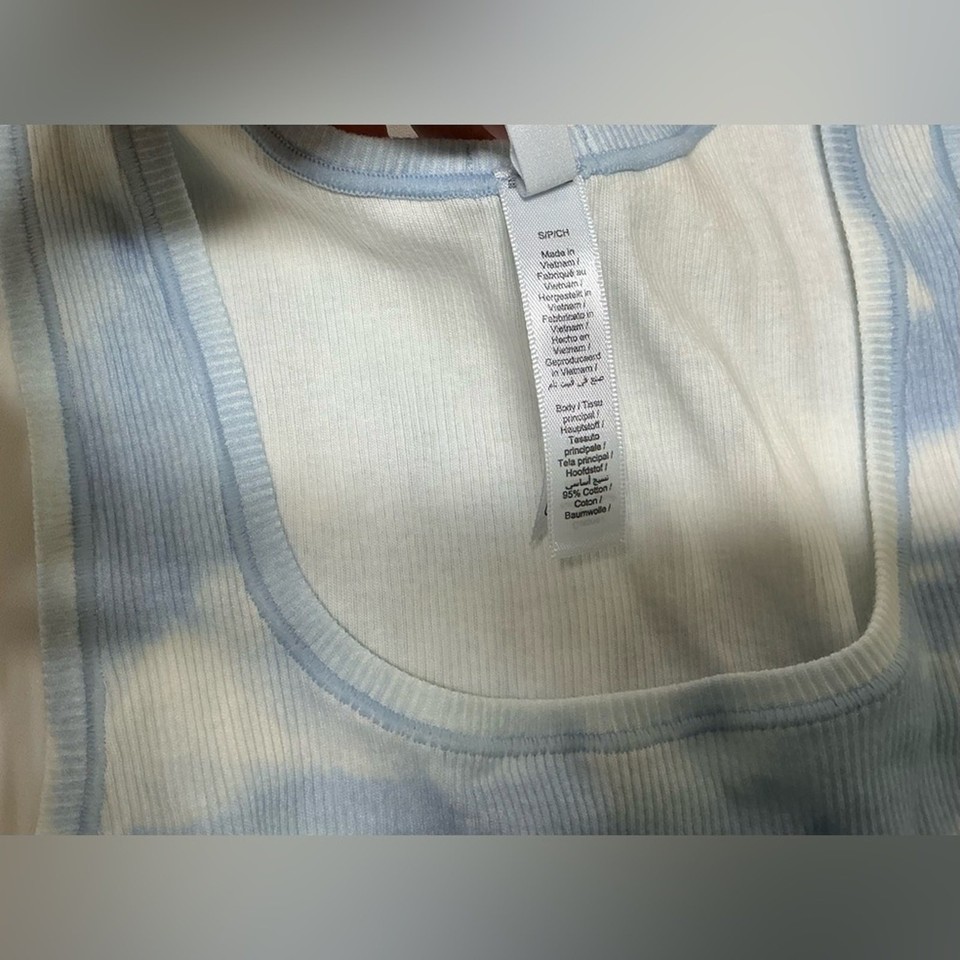 Skims Cotton Rib Tank and Boxer shorts Blue Quartz Cloud Print Size ...