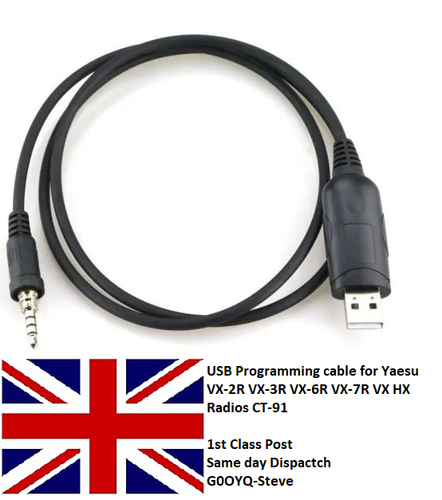 USB Programming cable for Yaesu VX-2R VX-3R VX-6R VX-7R VX HX Radios CT ...