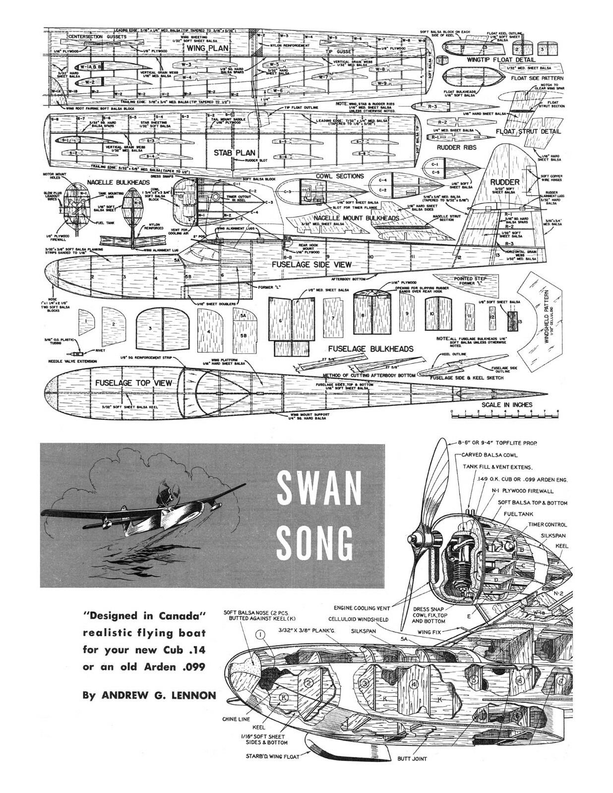 Model Airplane Plans (FF): SWAN SONG 59" Amphibious Flying Boat for ...