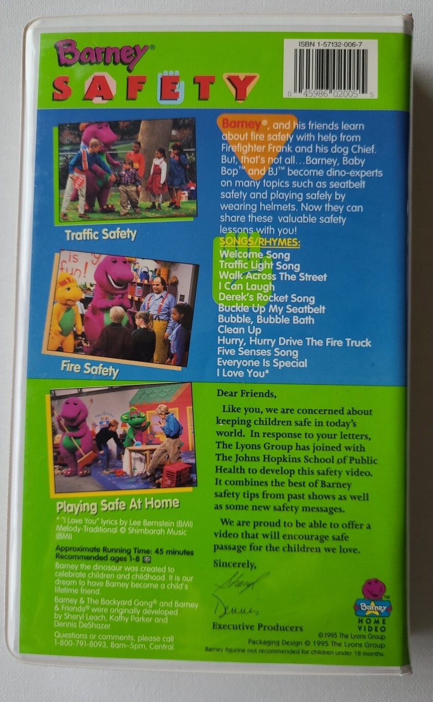 Buy Barney - Barney Safety (VHS, 1995) online | eBay