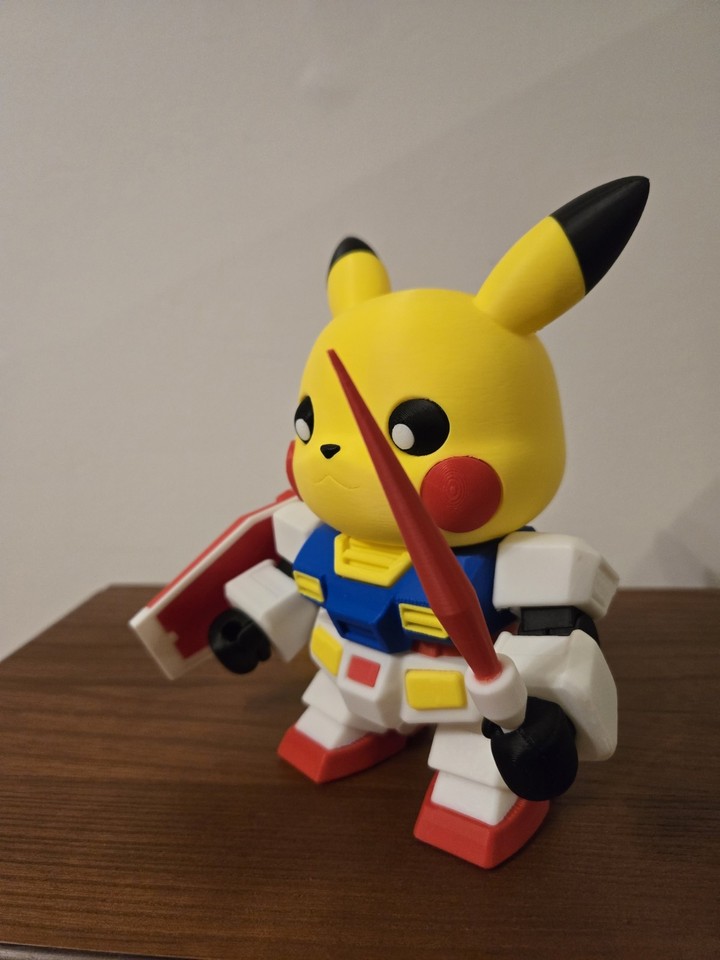 Pokemon Pikachu Gundam Armor Anime Figure Removable Helmet. | eBay