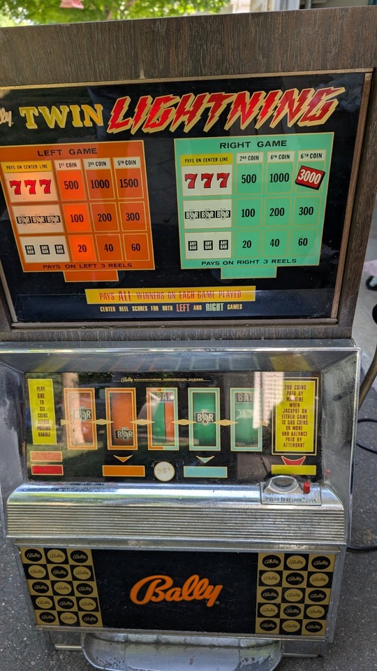 Vintage BALLY Twin Lightning Slot Machine Local Pickup Only Central ...