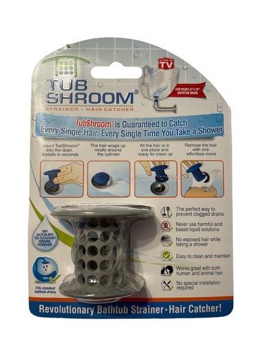 Tub Shroom Gray Revolutionary Hair Catcher Drain Protector Strainer by ...