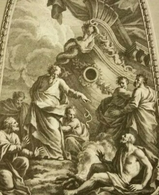 1910 THE VIPER MADE HARMLESS Sir James Thornhill Print Bible Apostle ...