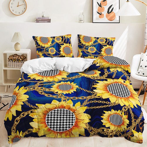 Beautiful Flower Heart Sunflower Live in Peace Doona Duvet Quilt Cover ...