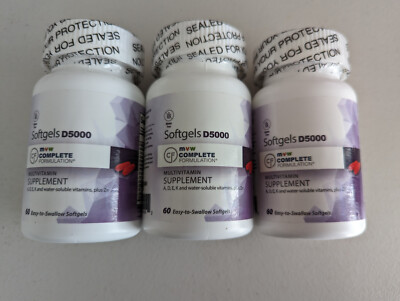 3 Bottles MVW Complete Formulation D5000 Softgels Multivitamins with ...