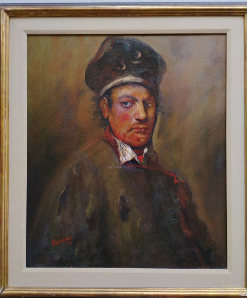VINCENT CAPRARO (1919-2016) ORIGINAL NEW YORK GENTLEMAN PORTRAIT OIL ...