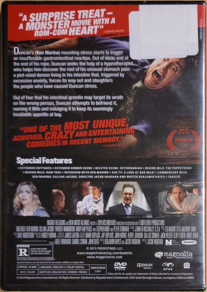 Bad Milo! DVD 2013 876964006262 | eBay