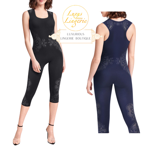 Om Jumpsuit by Wolford Black Ash Full Body Suit Filigree Design Sport ...