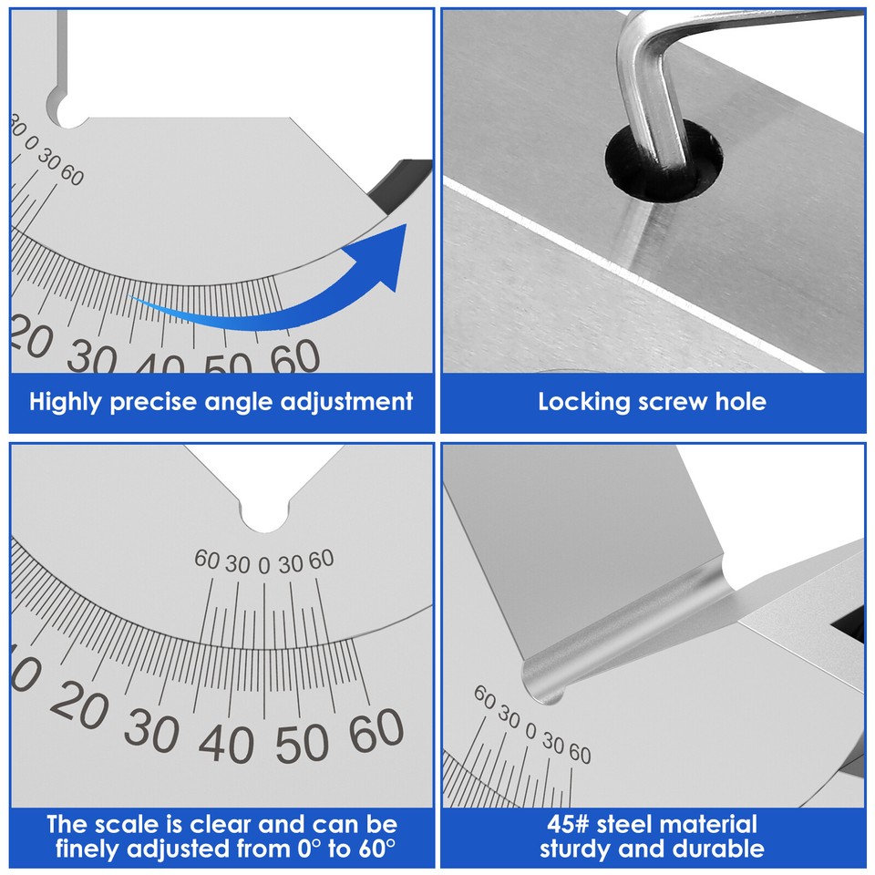 V Block Angle Gauge AP25 0°- 60° Adjustable Micro Angle Gauge V Block ...