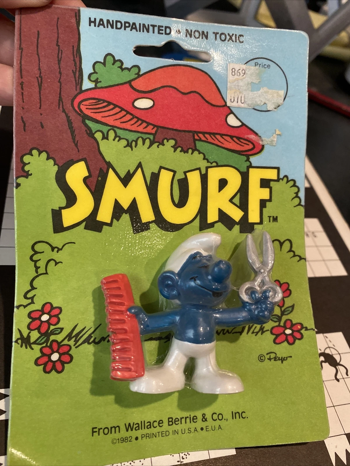 Smurf Barber Hairdresser Smurf Figure Comb Vtg schleich scissor ...