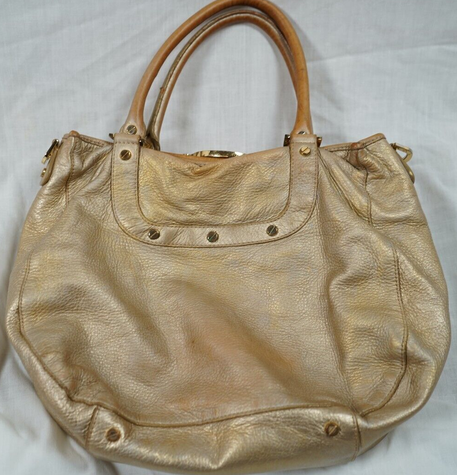 TORY BURCH Handbag Amanda Shoulder Bag Tote Bag GOLD Leather Strap ...