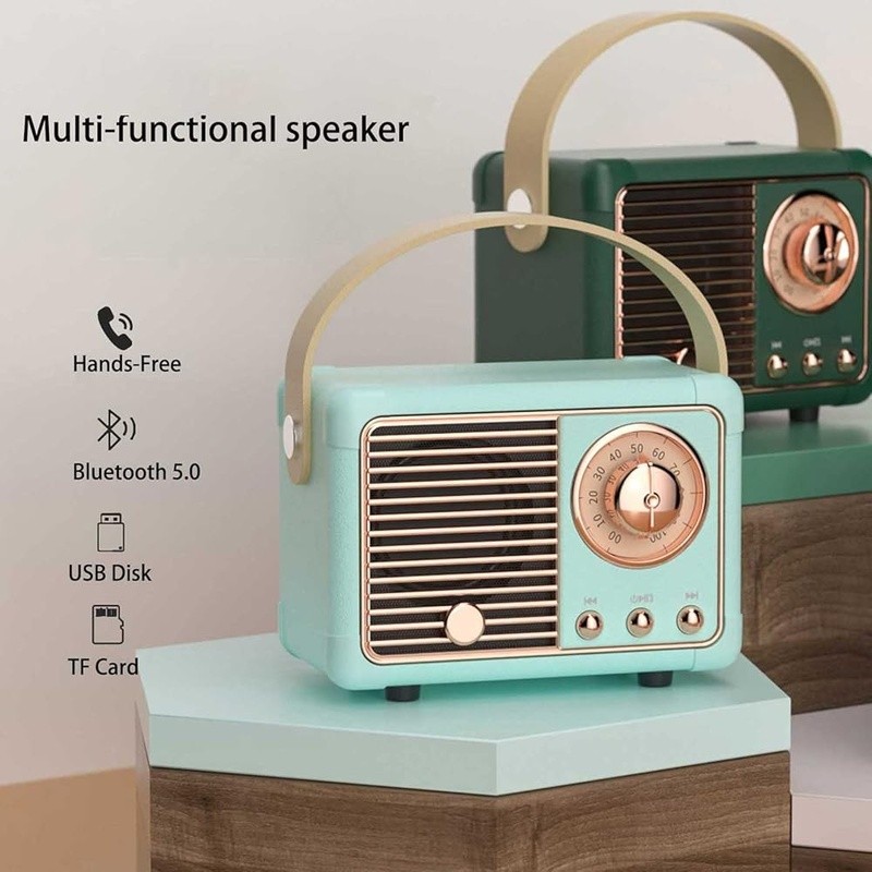 Mini Retro Bluetooth Speaker Portable Sound System Ideal Music Lovers ...