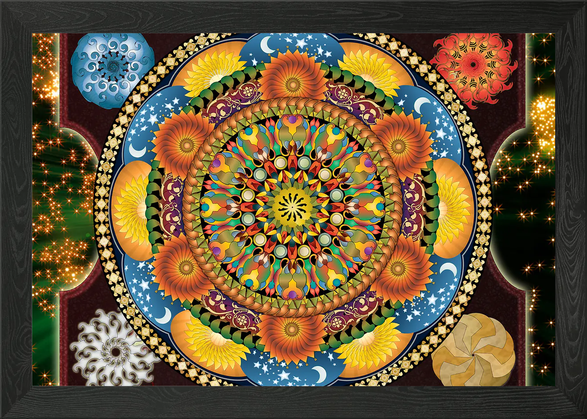 Mandala Elements Framed Wall Art Poster Canvas Print Picture | eBay