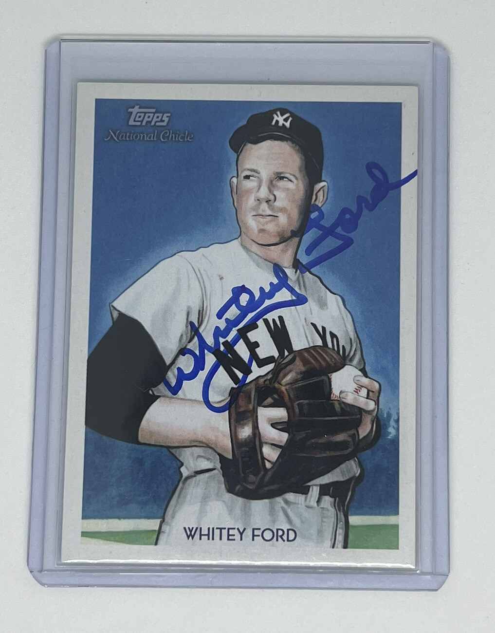 2010 Topps National Chicle Whitey Ford Hand Signed Autograph Card..Mail ...