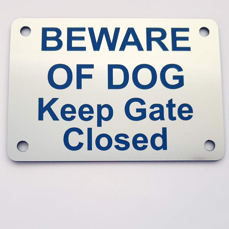 Beware of Dog Keep Gate Closed Sign Plaque Close Shut Outdoor Rated ...