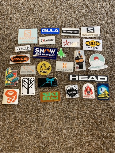 25 Ski Skiing Stickers Salomon Mountain Hardwear Kahtoola Atlas Bula ...