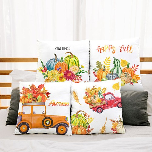 Fall Pumpkin Cushion Cover Thanksgiving Day Pillowcase Cushion Case ...